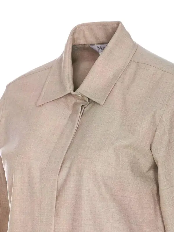 Max Mara Classic Collar Button Shirt - Neutrals