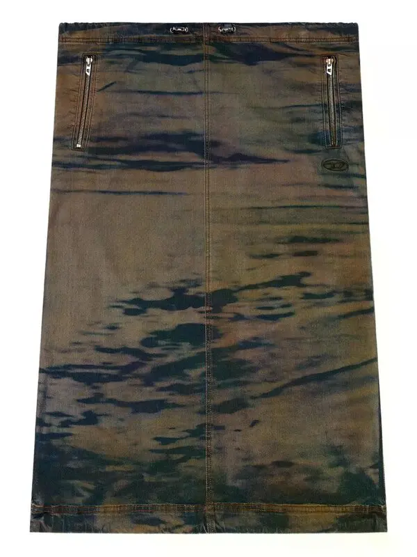 Diesel Drawstring Tie-dye Skirt - Black
