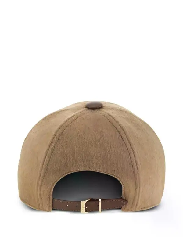 Max Mara Logo-patch Wool Cap - Brown