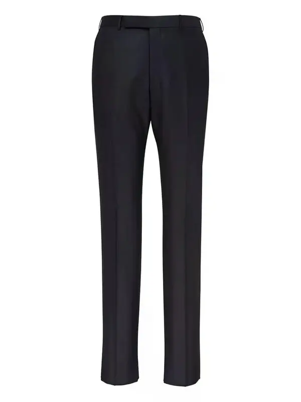 Zegna Flat-front Wool Trousers - Grey