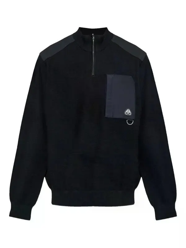 Moose Knuckles Half-zip Panelled Sweater