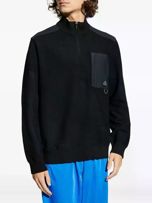 Moose Knuckles Half-zip Panelled Sweater