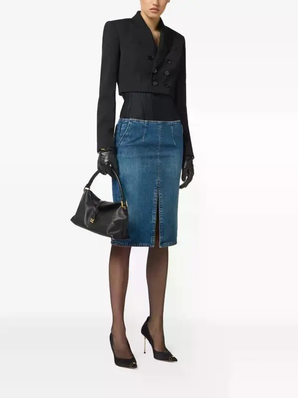 Elisabetta Franchi Denim Midi Skirt