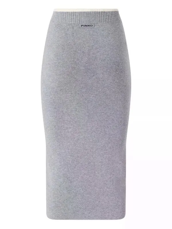 Pinko Ribbed Knit Midi Skirt