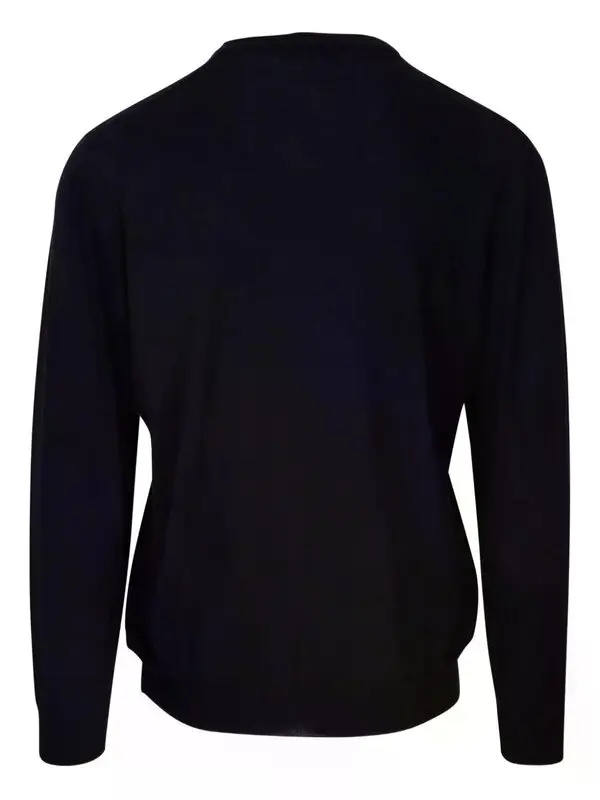 Fedeli V-neck Wool Sweater - Blue