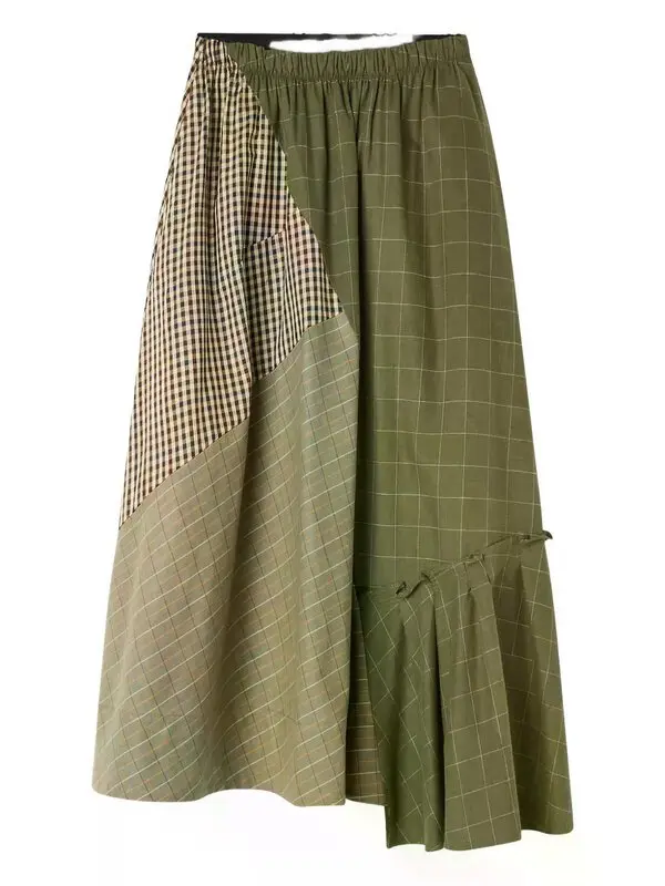 LEE MATHEWS Checked Pattern Midi Skirt