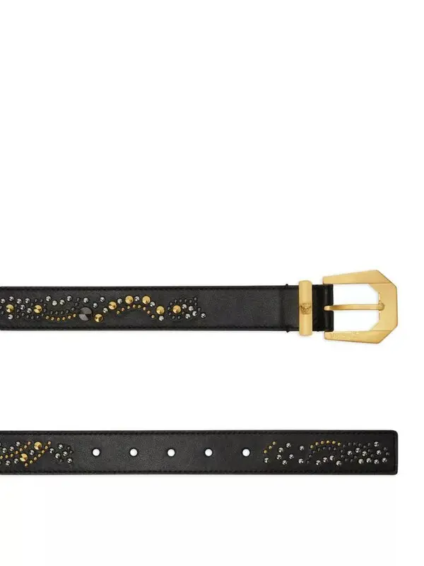 Versace Crystal-embellished Leather Belt