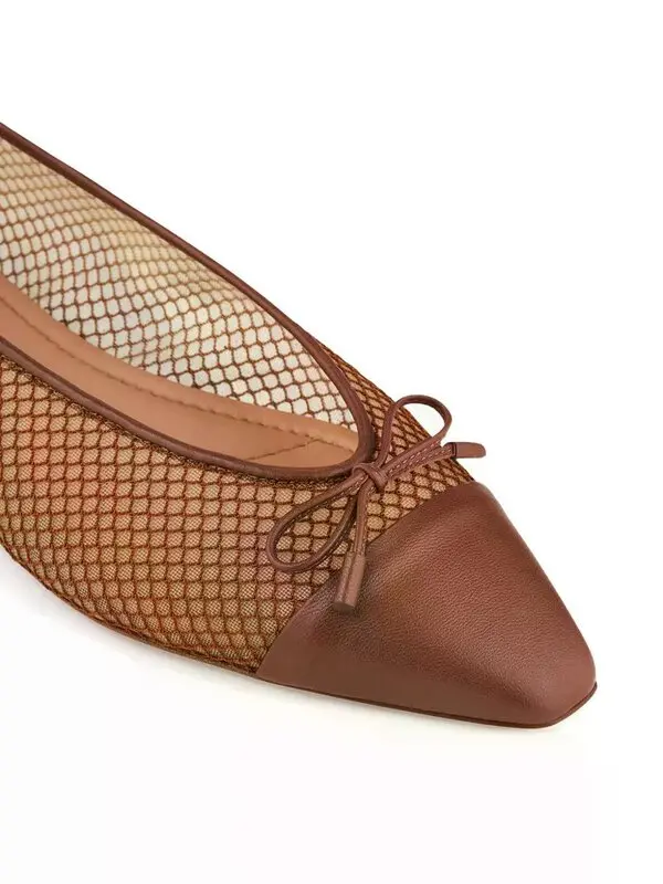 AQUAZZURA Gioia Mesh-panelled Flats - Brown