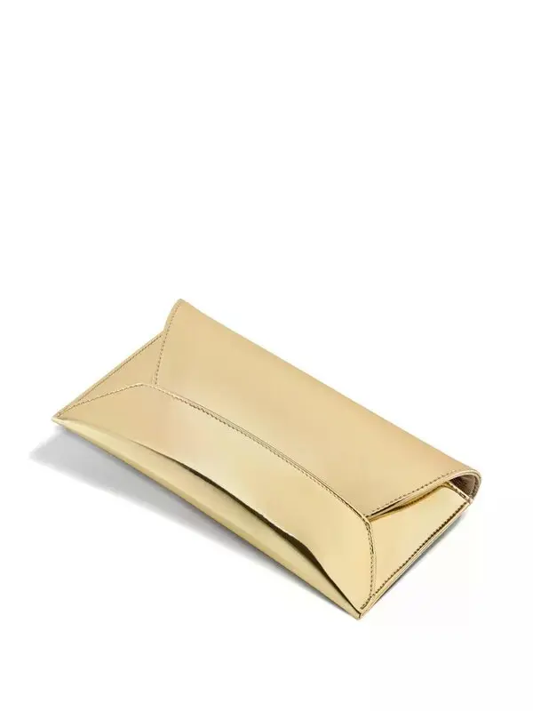 AQUAZZURA Metallic Envelope Clutch - Yellow