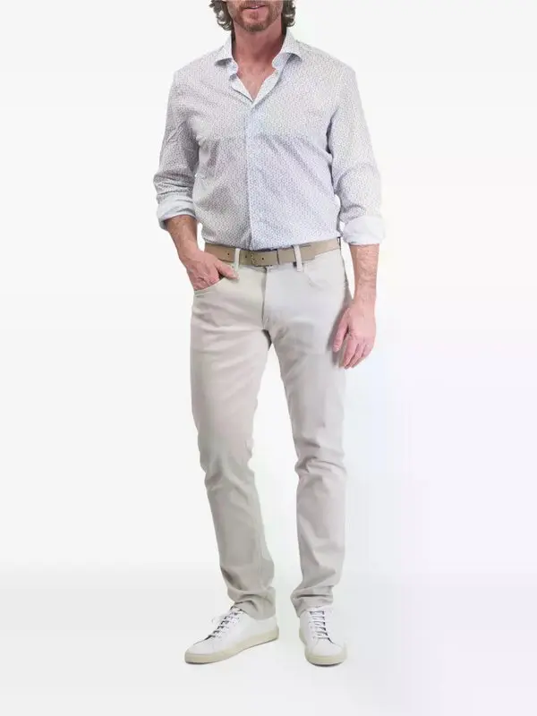 Fedeli Floral-pattern Shirt - Grey
