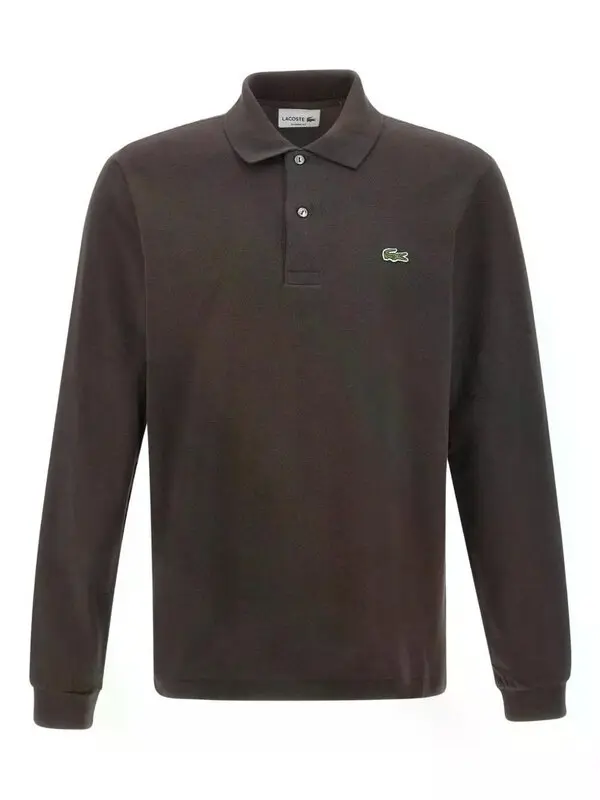 Lacoste Long-sleeve Ribbed-collar Polo Shirt - Brown