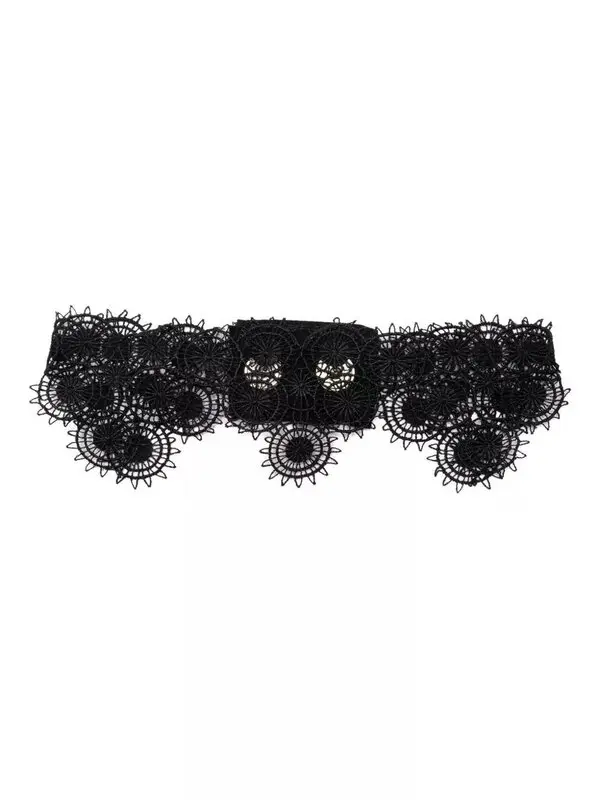 MANOKHI Lace Embellishment Choker Necklace - Black