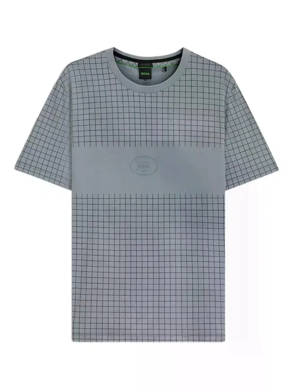 BOSS Grid-print T-shirt - Grey