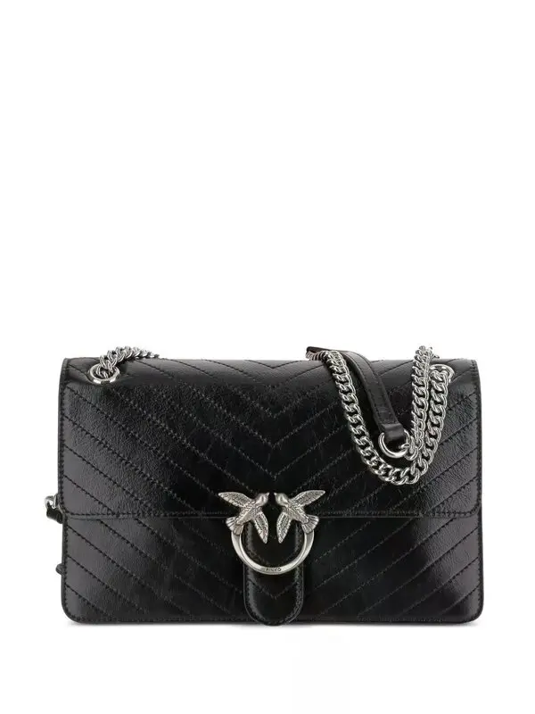 Pinko Love Quilted Shoulder Bag - Black