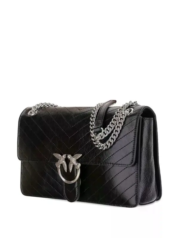 Pinko Love Quilted Shoulder Bag - Black