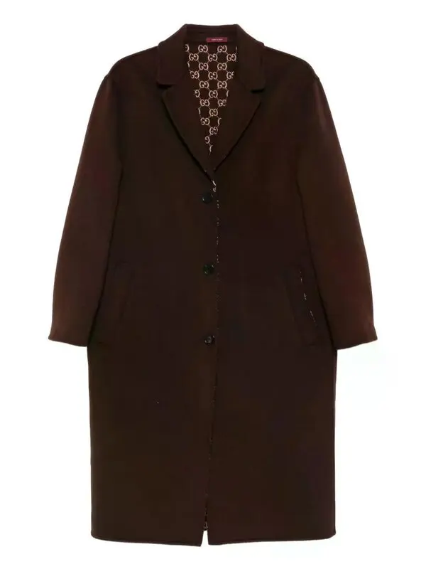 Gucci Button-fastening Coat - Brown