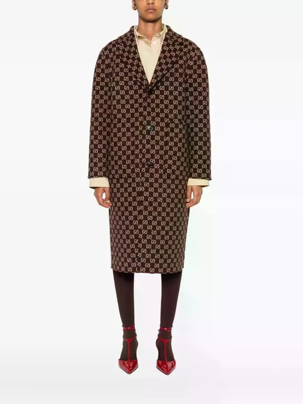Gucci Button-fastening Coat - Brown
