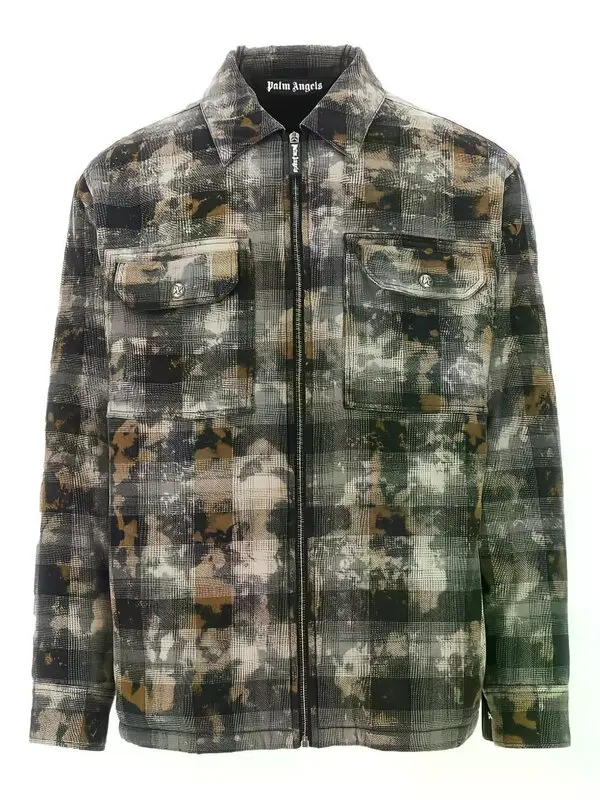 Palm Angels Checked-pattern Zip-up Overshirt