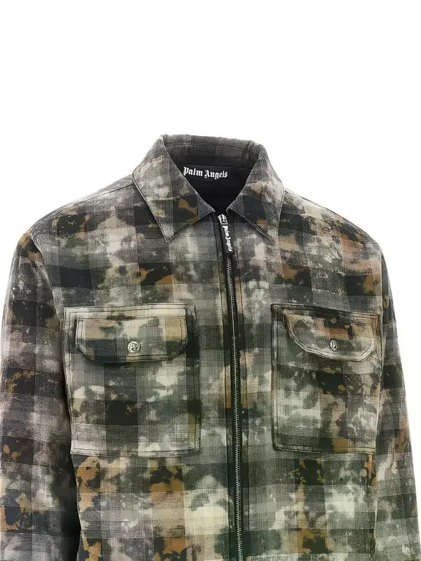 Palm Angels Checked-pattern Zip-up Overshirt