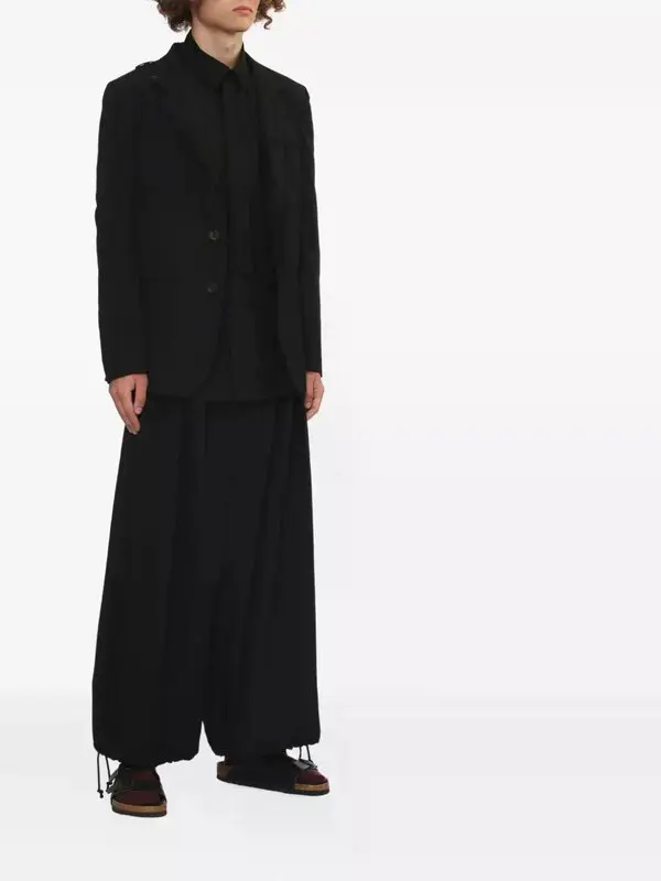 Yohji Yamamoto Notched Shoulder-detail Wool Blazer