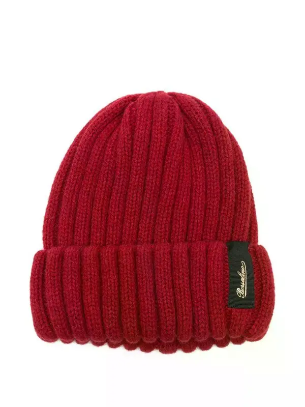 Borsalino Ribbed Cashmere Beanie - Red