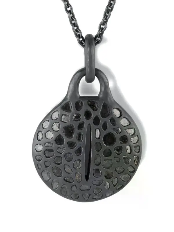 PARTS OF FOUR Sterling Silver Diamond Pendant Necklace - Black