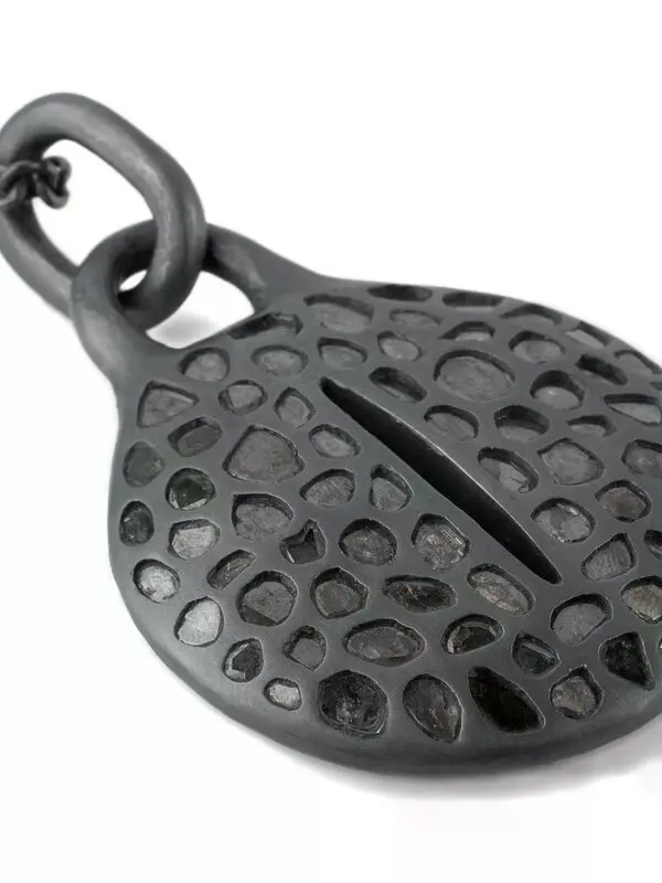 PARTS OF FOUR Sterling Silver Diamond Pendant Necklace - Black
