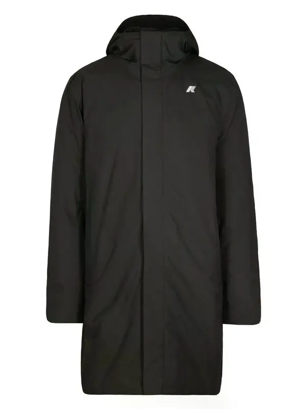 K-WAY Hooded Long-sleeved Coat - Black