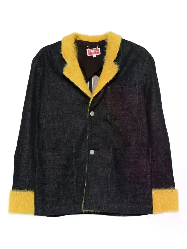 Kenzo Denim Jacket With Contrast Trim - Blue
