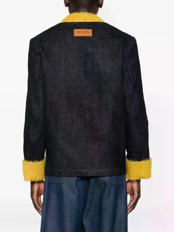 Kenzo Denim Jacket With Contrast Trim - Blue