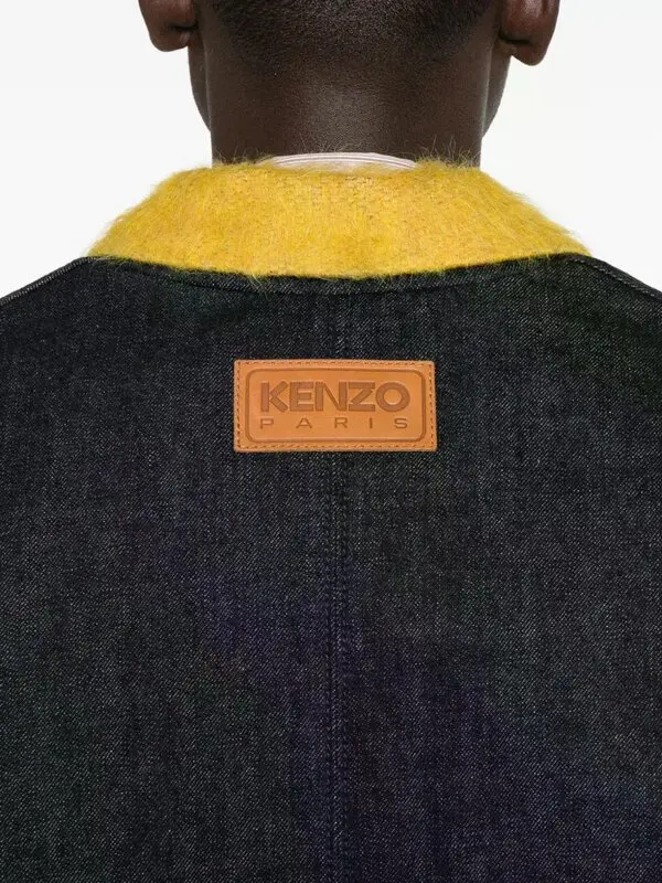 Kenzo Denim Jacket With Contrast Trim - Blue