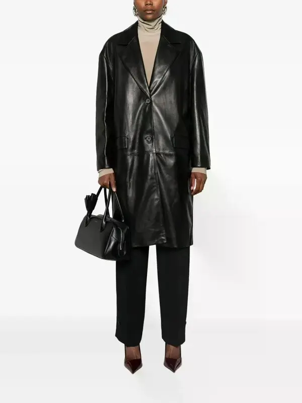 Magda Butrym Leather Button-fastening Coat