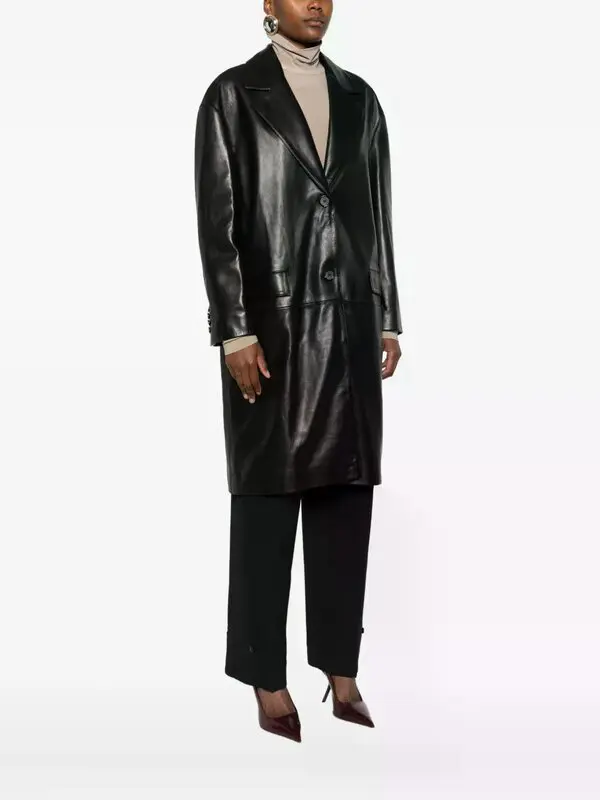 Magda Butrym Leather Button-fastening Coat