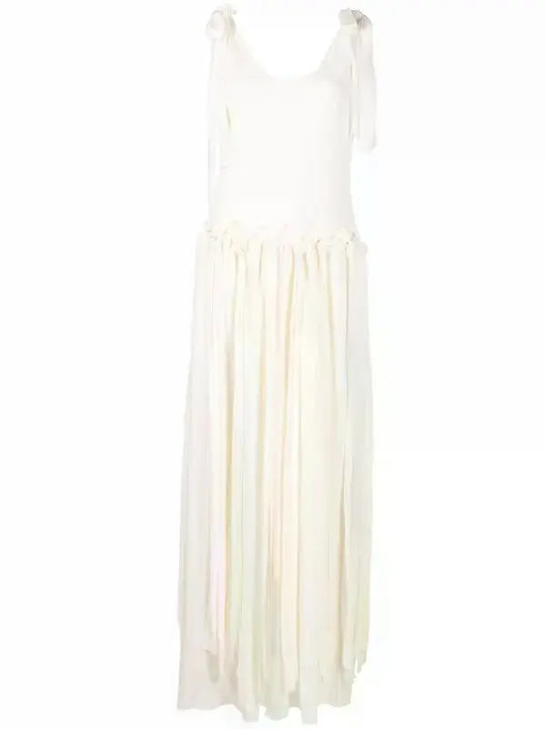 Chloé Drop-waist Knotted Crepe Maxi Dress