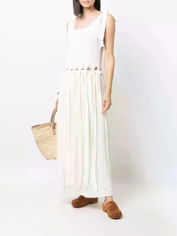 Chloé Drop-waist Knotted Crepe Maxi Dress