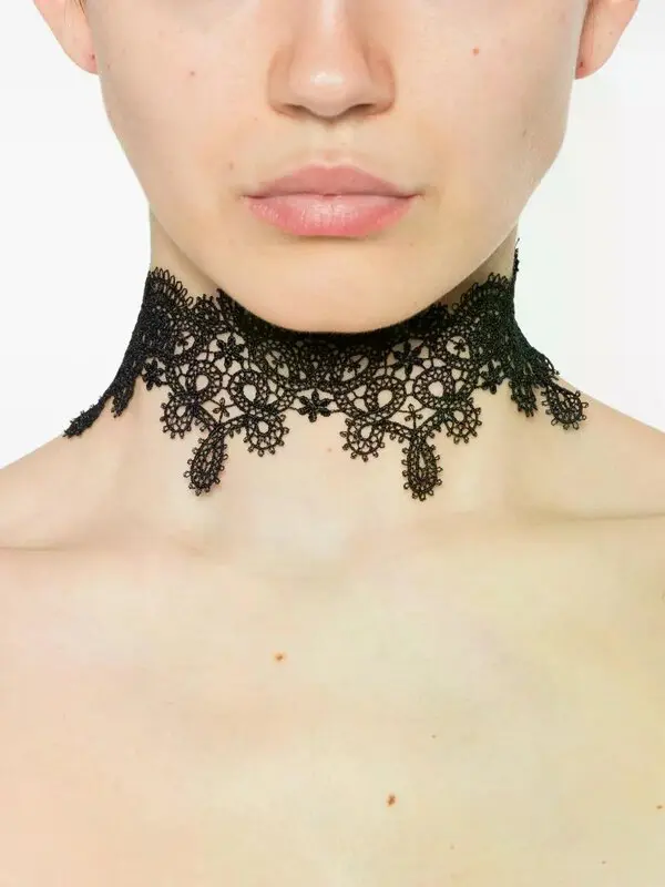 MANOKHI Lace-embellished Choker Necklace