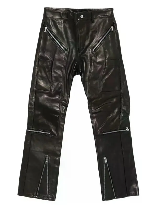 Rick Owens Zip-detailed Leather Trousers