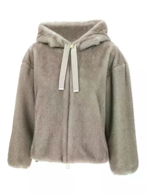 Herno Zip-front Jacket With Drawstring Hood - Neutrals