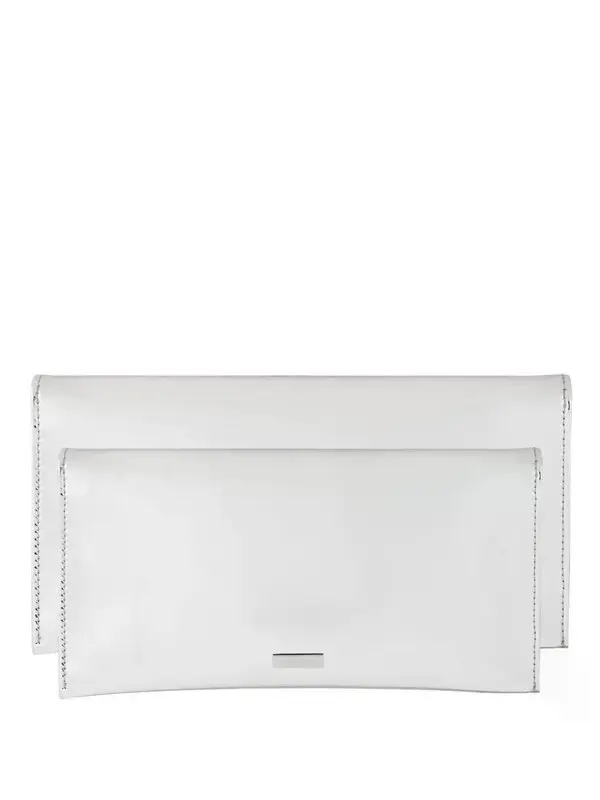 AQUAZZURA Metallic Leather Clutch - Grey