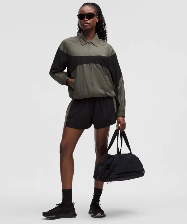 Lululemon Nylon Collared Track Jacket - Army Green/black