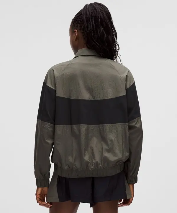Lululemon Nylon Collared Track Jacket - Army Green/black