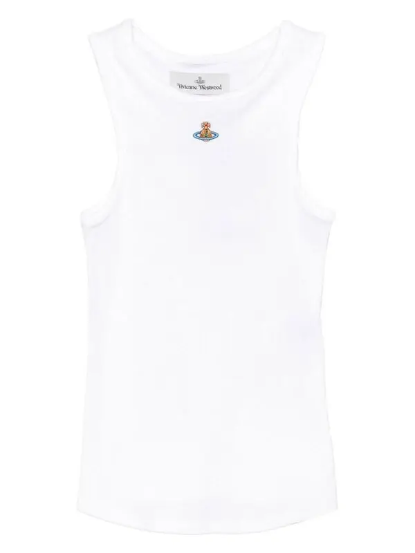 VIVIENNE WESTWOOD Ribbed Sleeveless Top - White