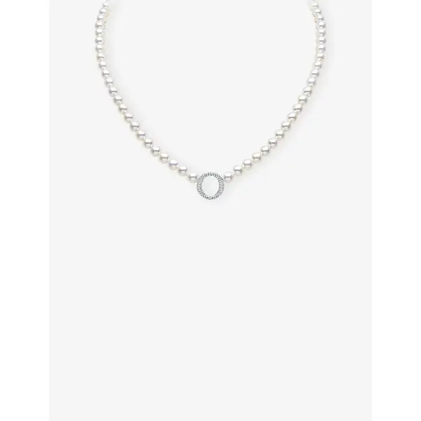 Yoko London Signature Pearl And Diamond Pendant Necklace - 18ct White Gold