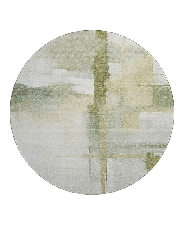 DALYN RUG COMPANY Dalyn Ravenna Washable Rn9 Round Area Rug, 8' X 8 - Aloe