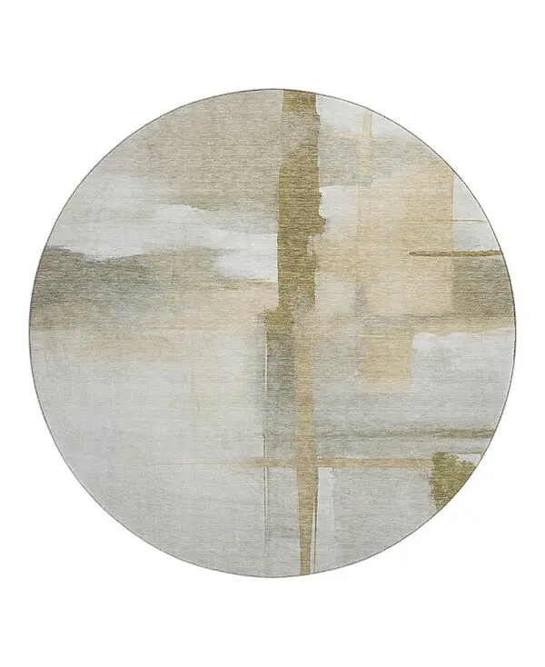 DALYN RUG COMPANY Dalyn Ravenna Washable Rn9 Round Area Rug, 8' X 8 - Putty