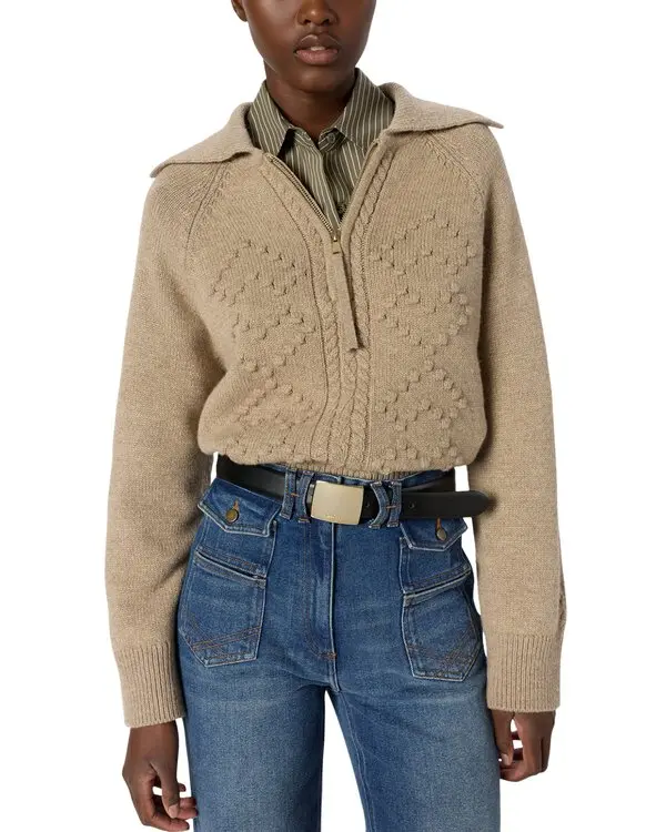 Gerard Darel Edena Zippered Neck Sweater