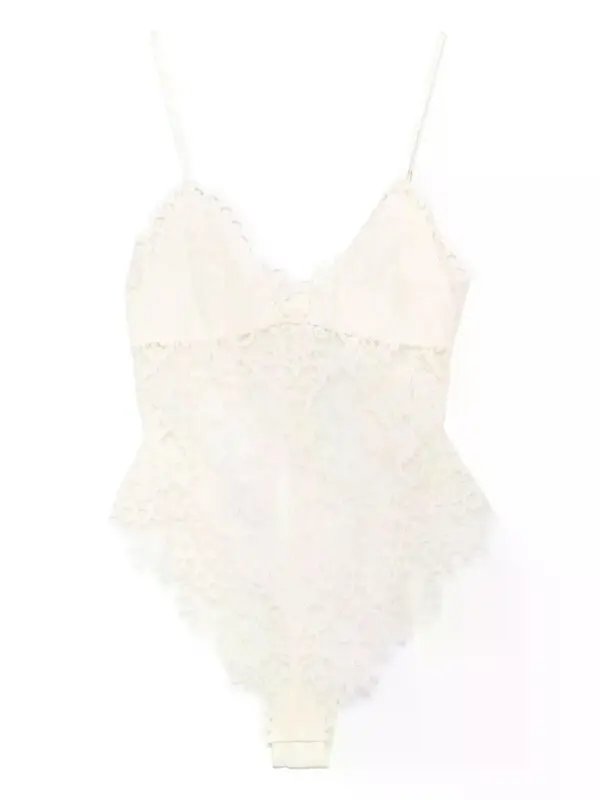 Zimmermann Lace Teddy Bodysuit - Neutrals
