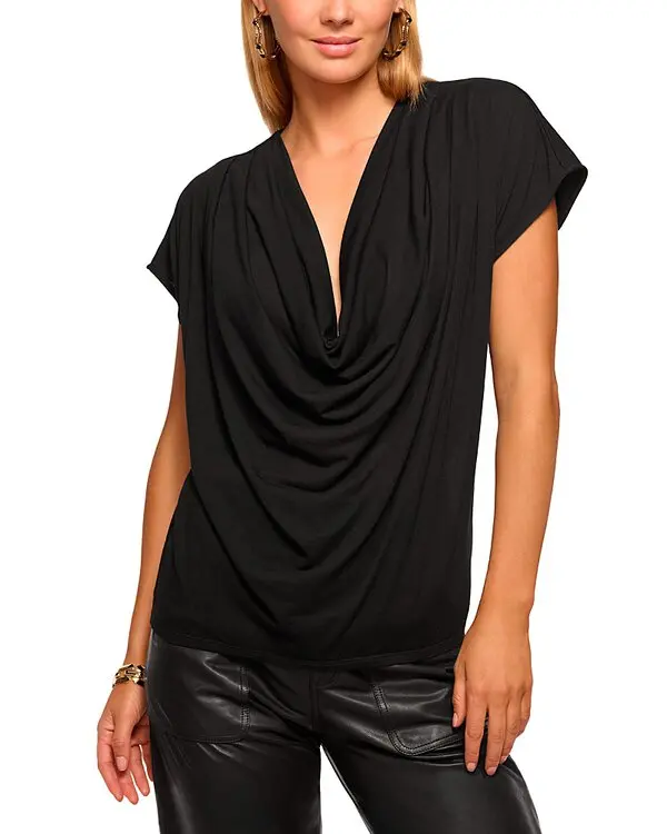 Ramy Brook Dorothy Cowl Neck Top - Black