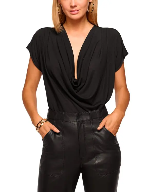 Ramy Brook Dorothy Cowl Neck Top - Black