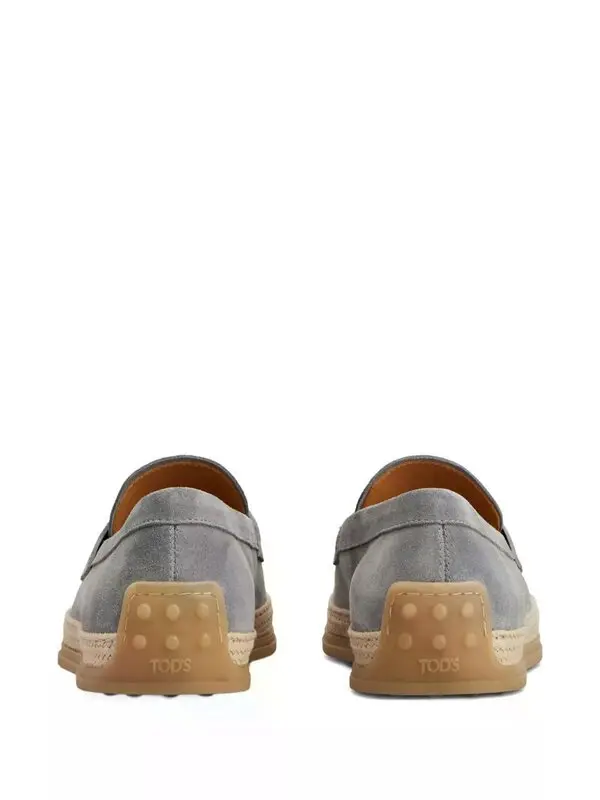 TOD'S Suede Penny Loafers - Grey